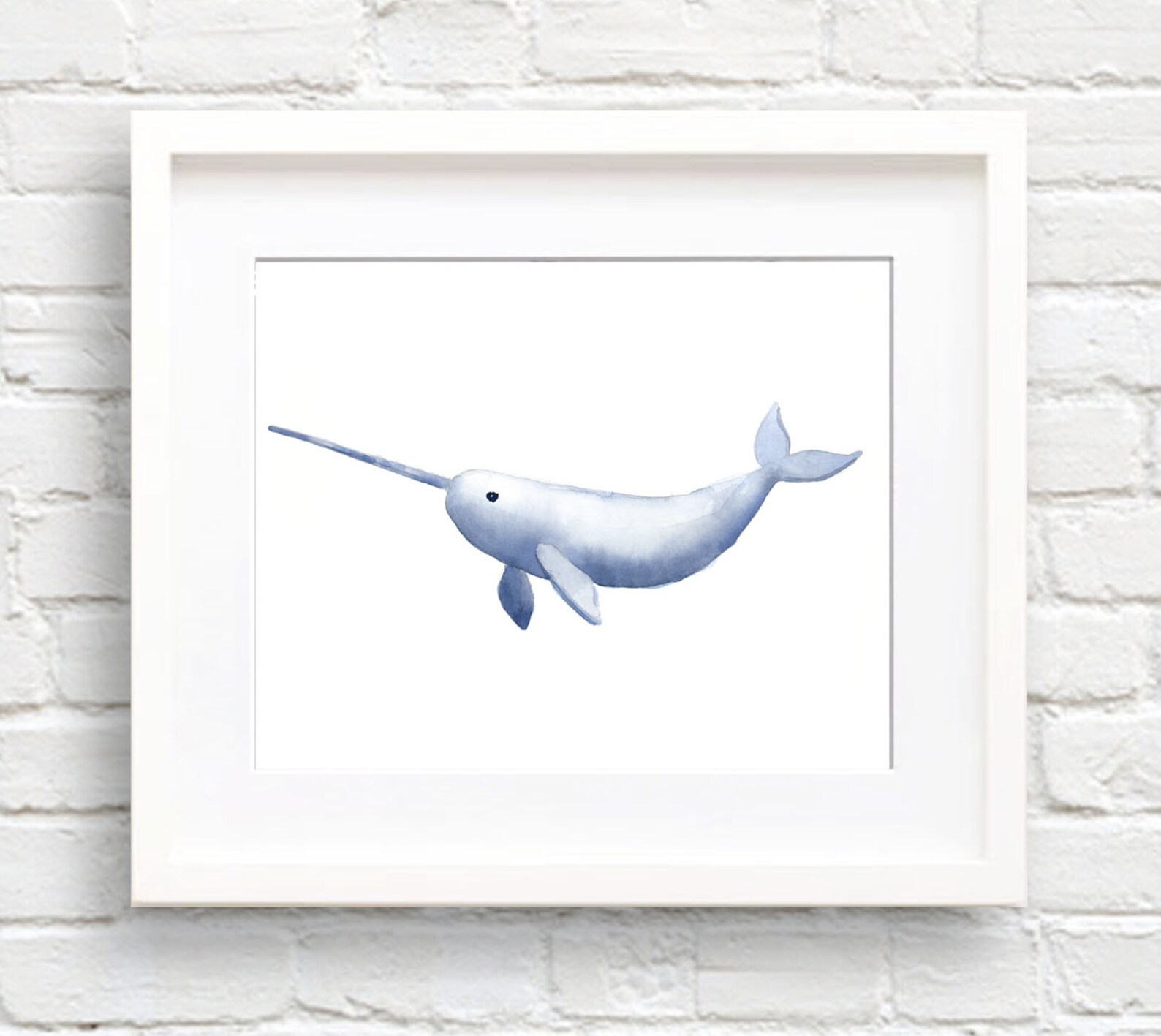 Narwhal Art Print Wall Decor Watercolor Painting | Etsy