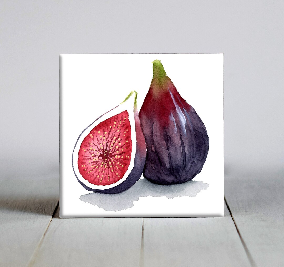 Fig Ceramic Tile - Fig Decorative Tile - Fruit Lover Gift - Unique Food ...