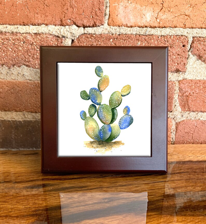 Cactus Ceramic Tile Cactus Decorative Tile Cactus Lover - Etsy