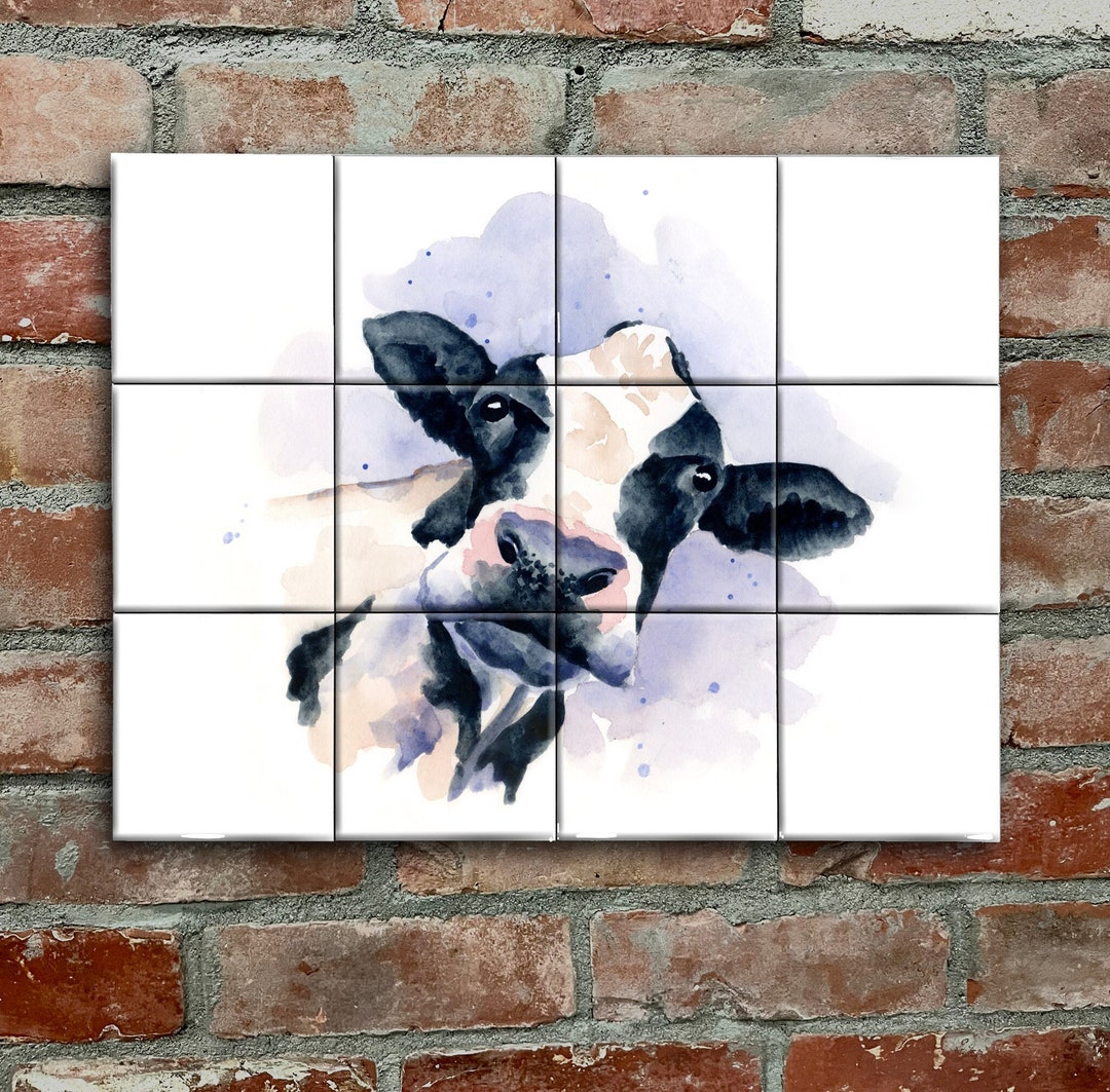 Cow Ceramic Tile Mosaic - Farm Animal Decorative Tile Mosaic Backsplash ...