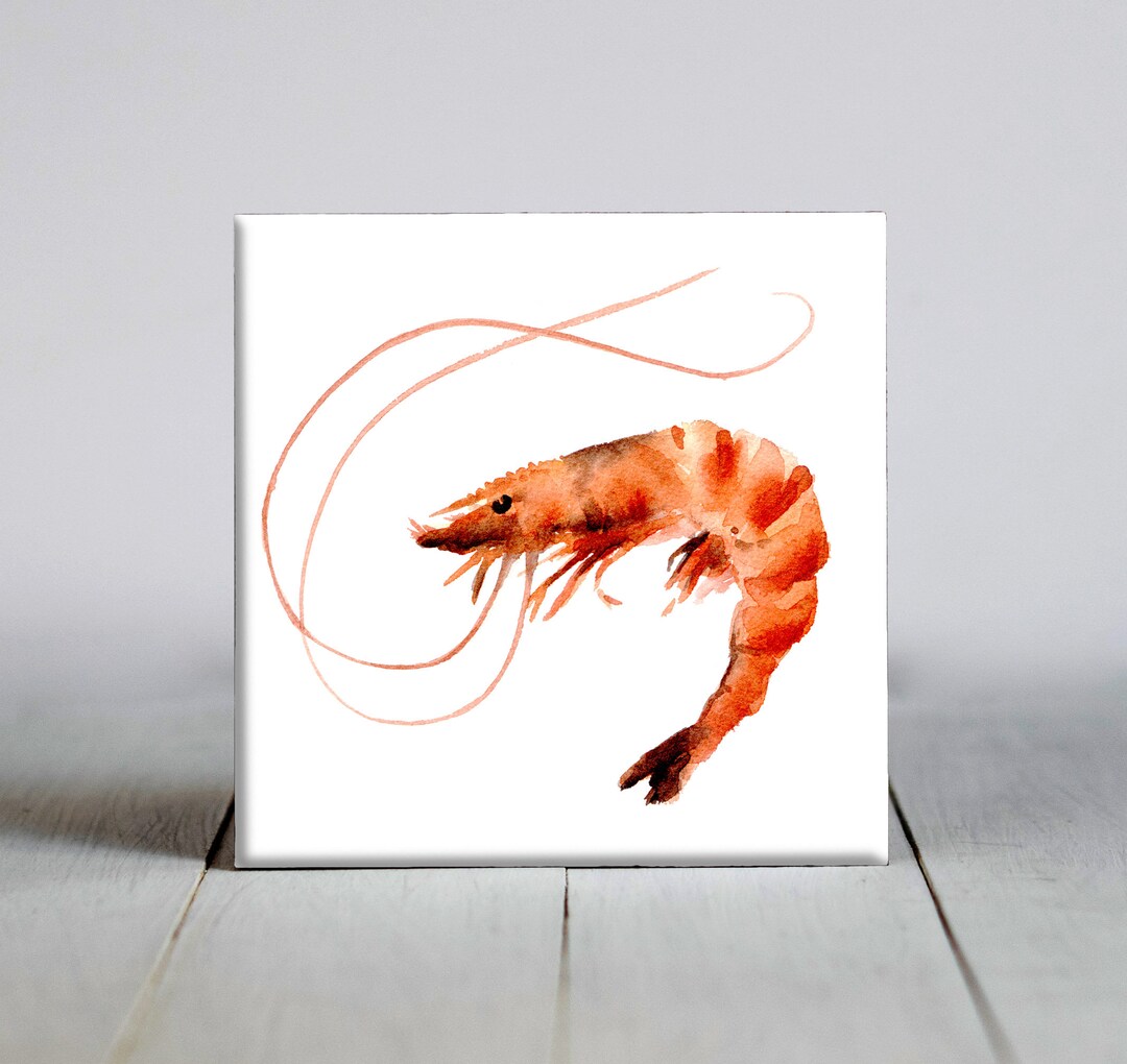 Shrimp Ceramic Tile - Shrimp Decorative Tile - Animal Lover Gift ...