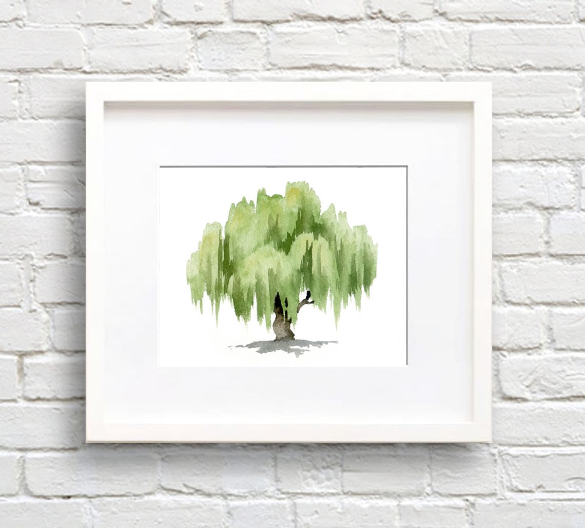 Watercolor Print Willow Tree - Willow Tree Art Print - Wall Decor ...
