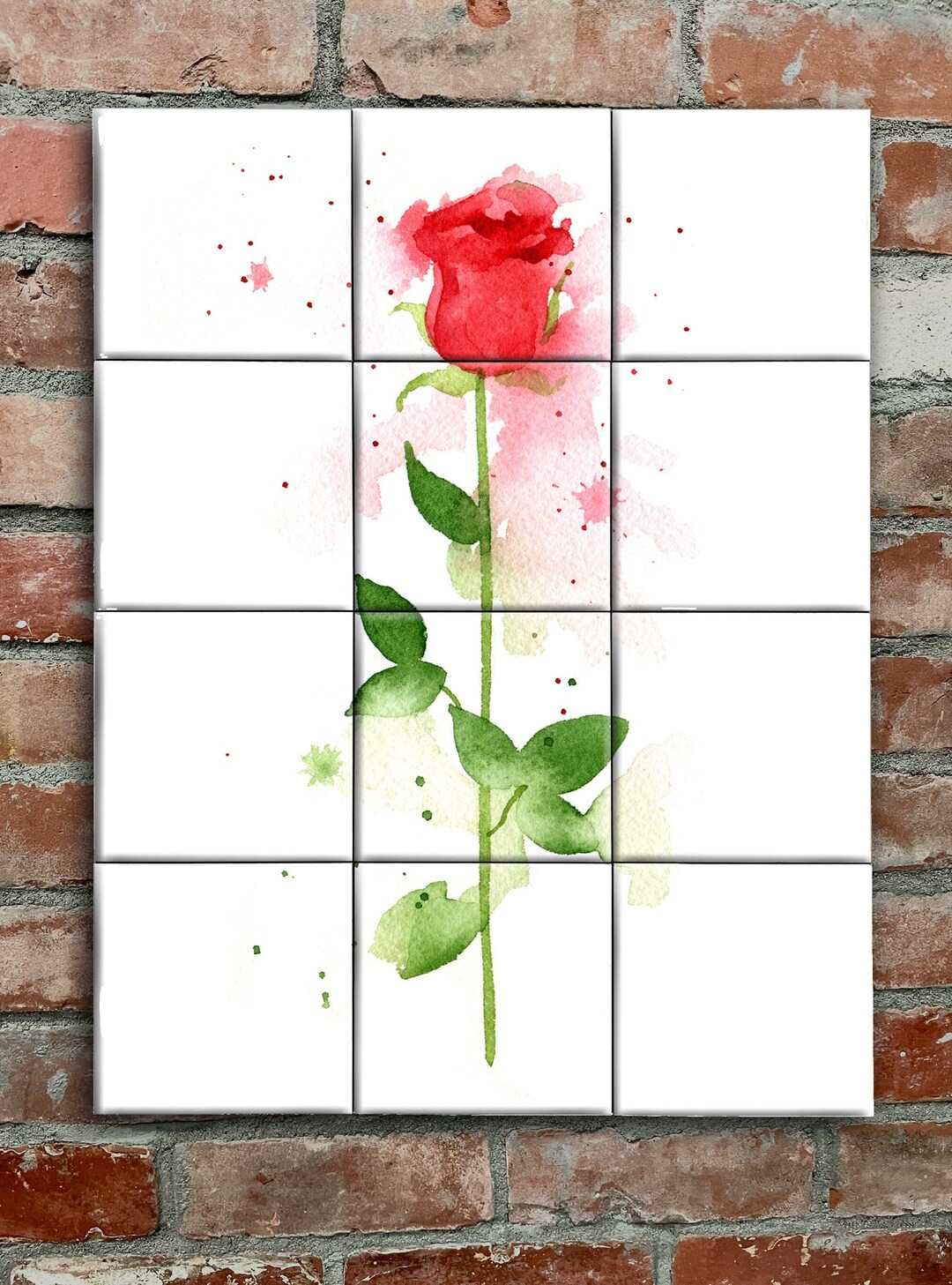 Red Rose Ceramic Tile Mosaic - Rose Decorative Tile Mosaic Backsplash ...