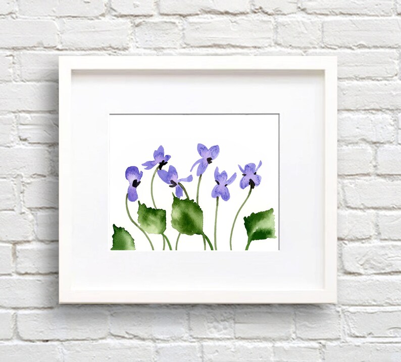 Violet Flower Violets Art Print Flower Wall Decor Floral - Etsy