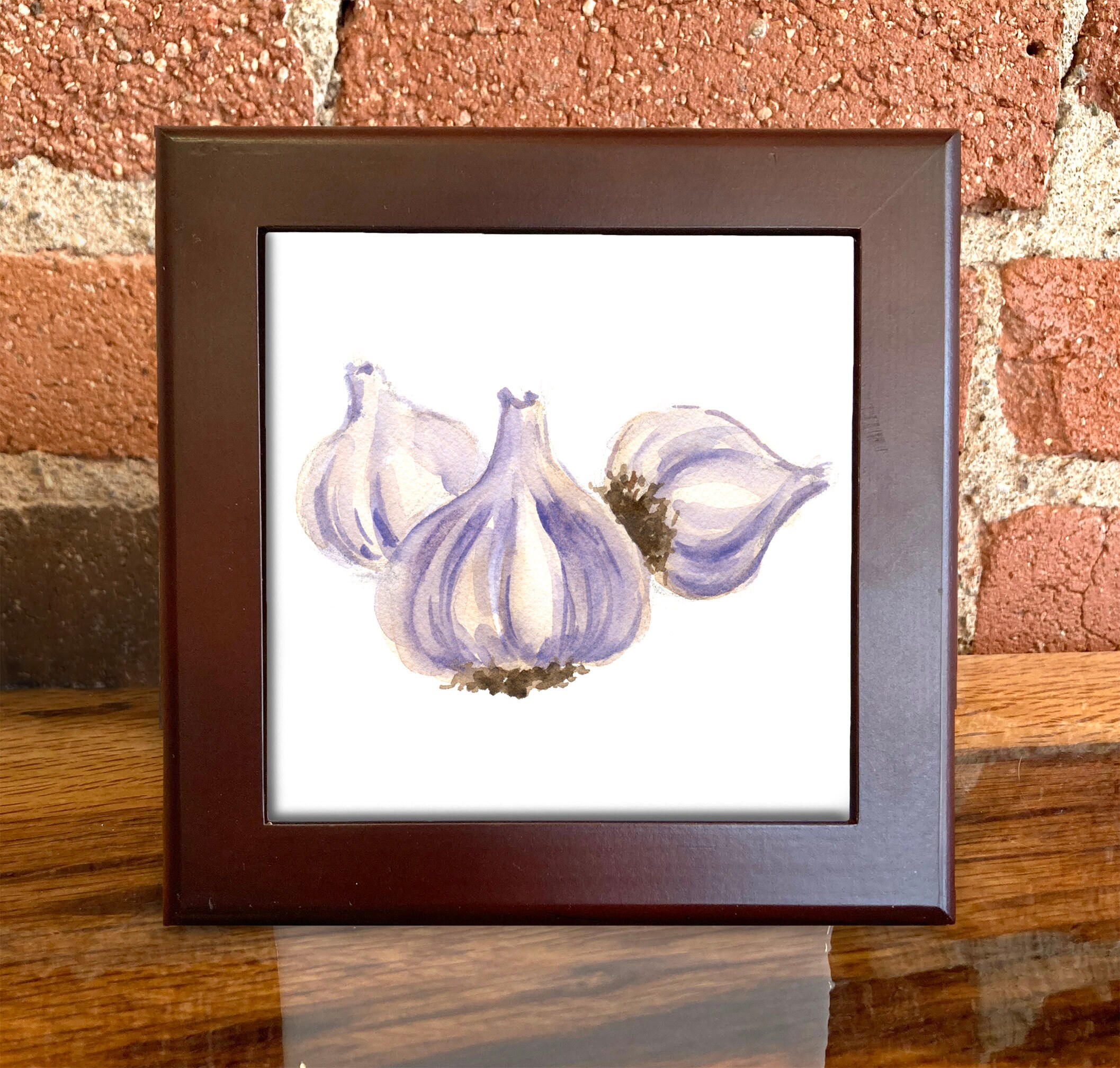 Garlic Ceramic Tile Garlic Decorative Tile Food Lover Gift - Etsy