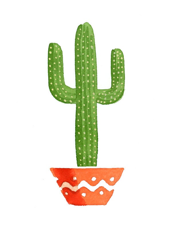 Cactus Note Card 6-pk Note Cards Watercolor Painting | Etsy