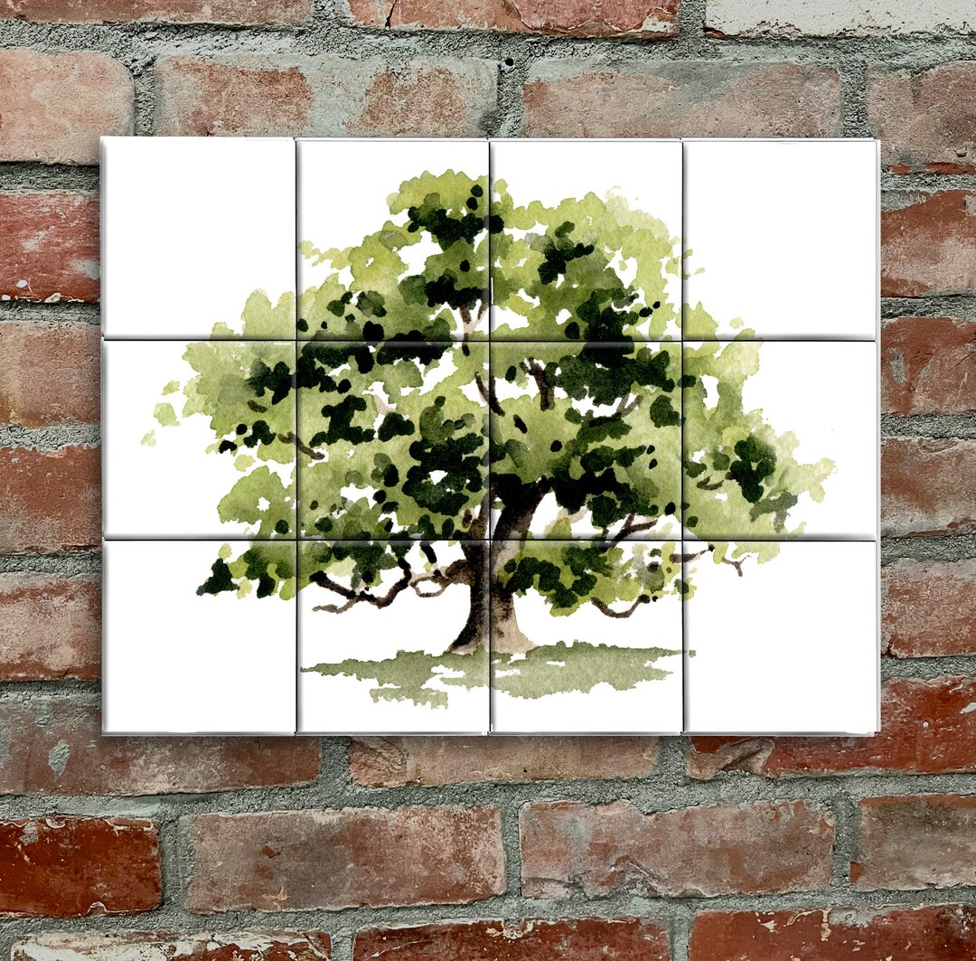 Oak Tree Ceramic Tile Mosaic Decorative Tile Mosaic Backsplash Oak Tree ...