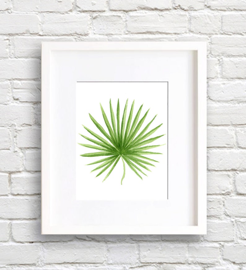 Palm Leaf Art Print Wall Decor Watercolor Painting - Etsy