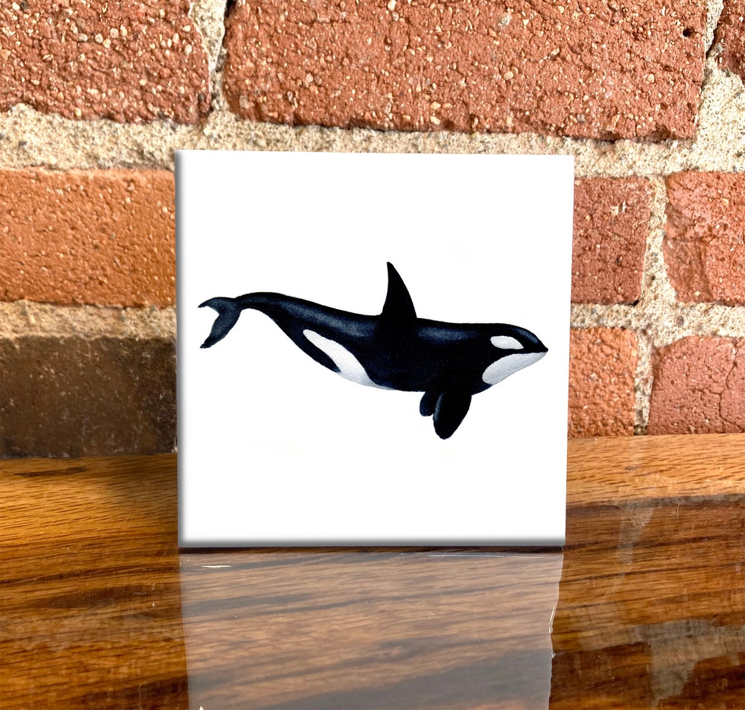 Orca Ceramic Tile - Orca Decorative Tile - Sea Lover Gift - Unique ...