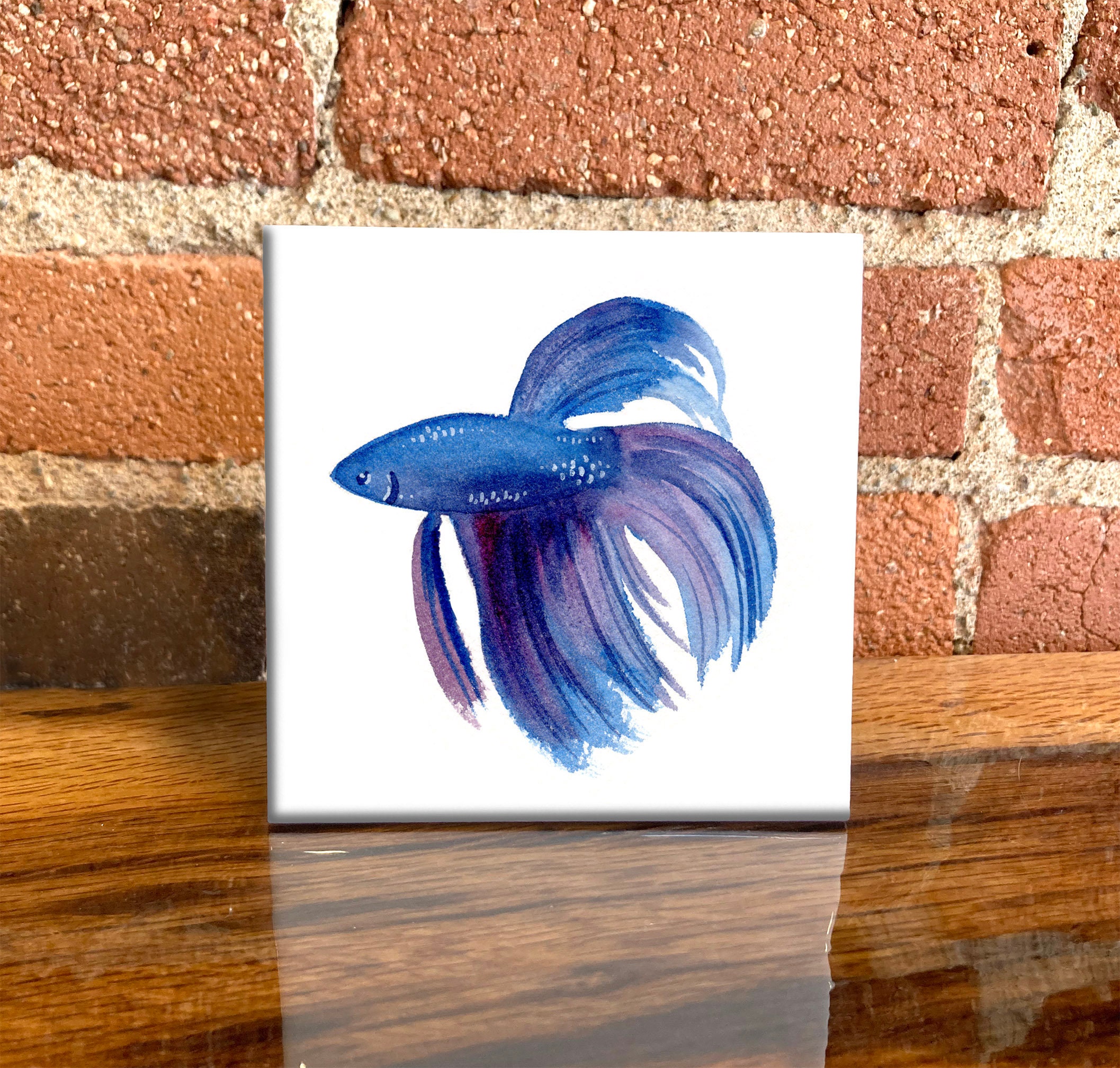 Betta Fish Ceramic Tile Betta Fish Decorative Tile Nature | Etsy