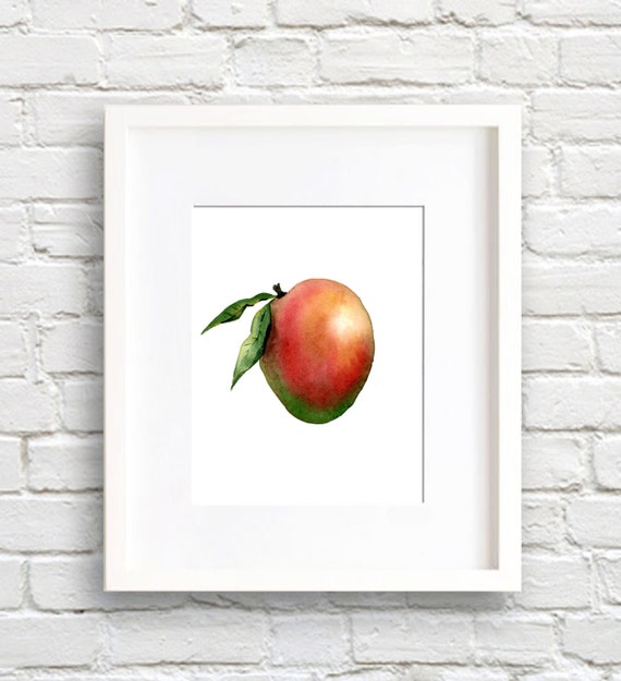 Mango Art Print Kitchen Wall Decor Watercolor Painting - Etsy