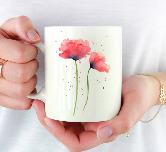 Red Poppies Mug Poppy Lover Gift Red Poppies Coffee Mug | Etsy