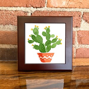 Cactus Ceramic Tile Cactus Decorative Tile Cactus Lover - Etsy