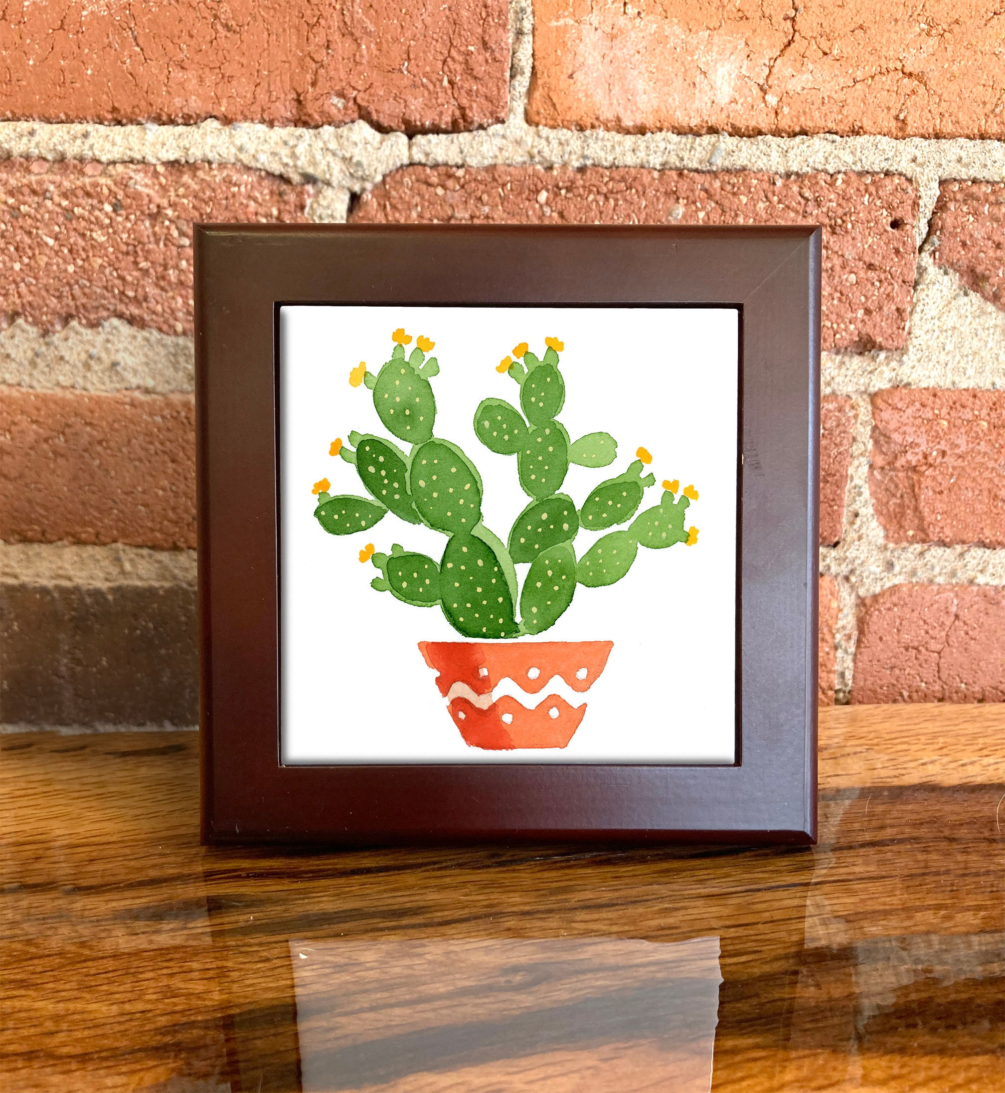 Cactus Ceramic Tile - Cactus Decorative Tile - Cactus Lover Gift ...