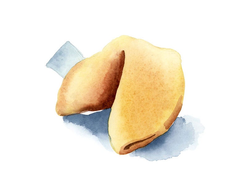 Fortune Cookie Art Print - Wall Decor - Watercolor Painting - Etsy
