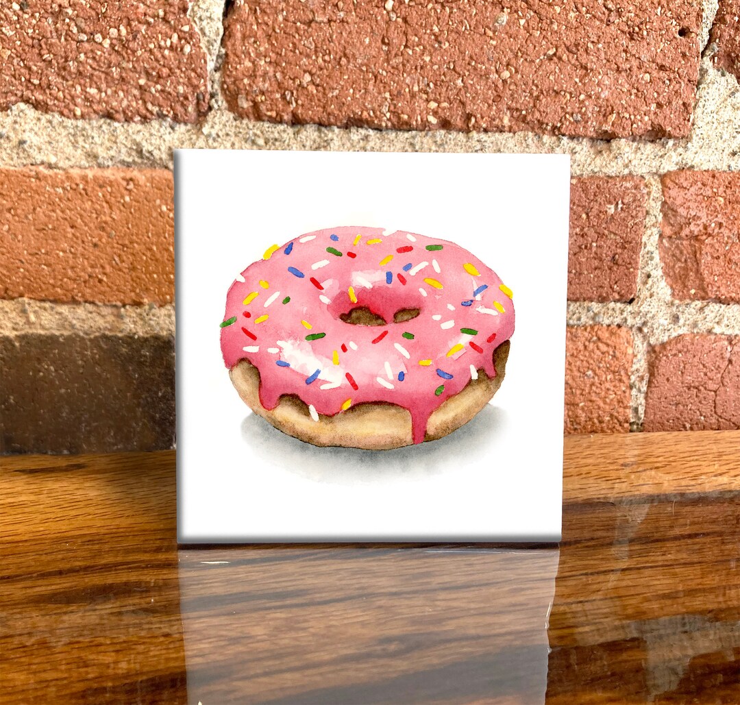 Donut Ceramic Tile - Donut Decorative Tile - Pastry Lover Gift - Unique ...
