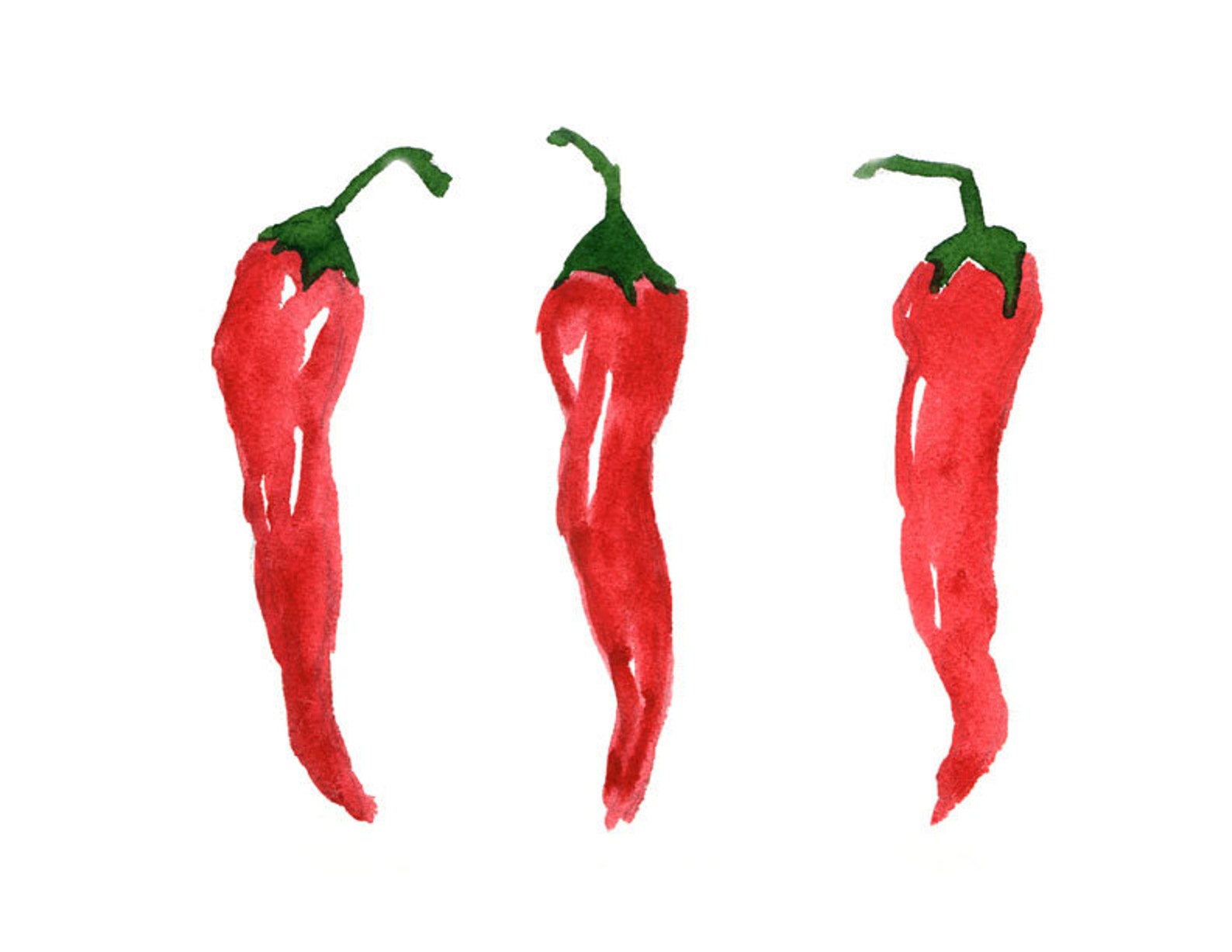 Chili Peppers Art Print Kitchen Art Wall Decor - Etsy