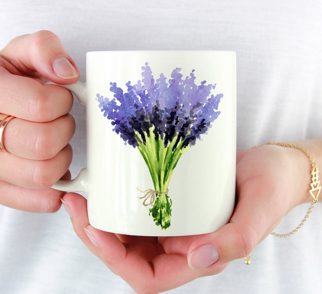 Lavender Mug Lavender Flower Lover Gift Purple Lavender Coffee Mug ...