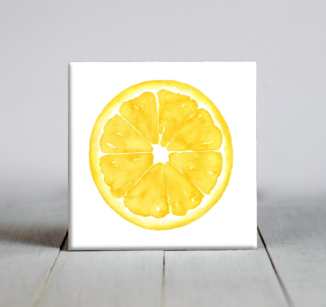 Lemon Ceramic Tile - Lemon Decorative Tile - Fruit Lover Gift - Unique ...