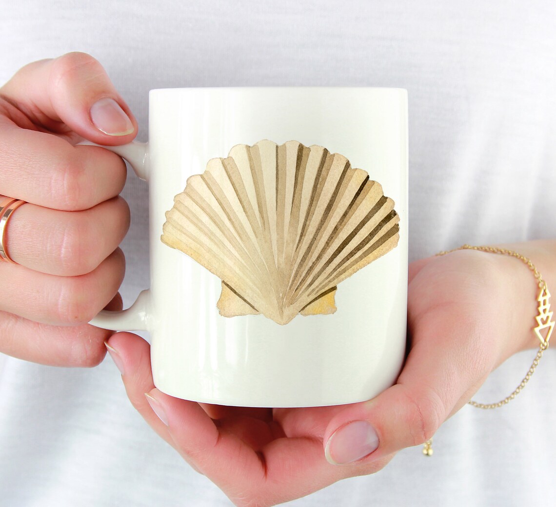 Seashell Mug Sea Shell Lover Gift Sea Shell Coffee Mug - Etsy