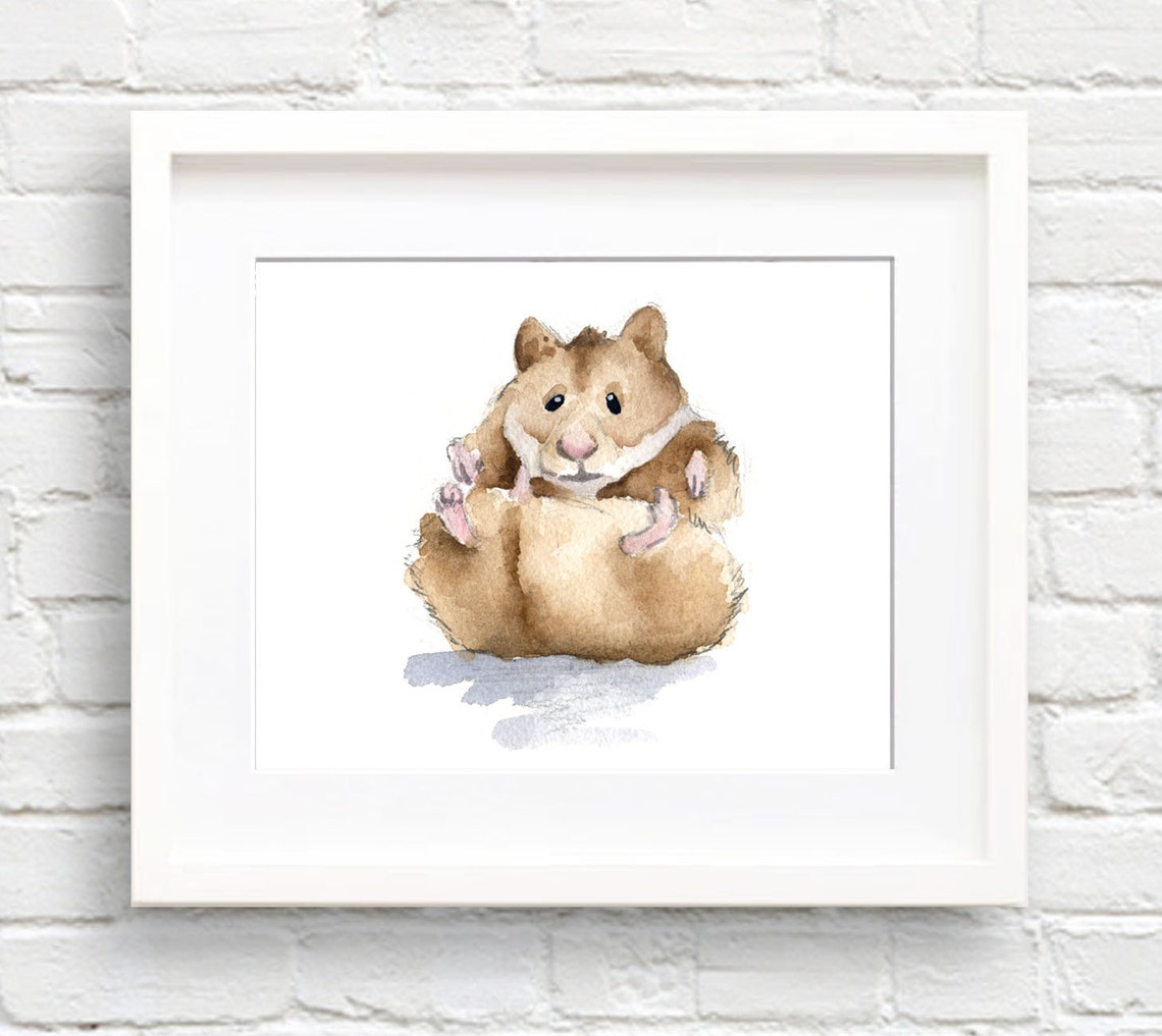 Hamster Art Print Wall Decor Nursery Art Watercolor - Etsy