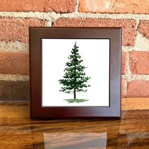 Pine Tree Ceramic Tile Pine Tree Decorative Tile Tree Lover Gift Unique ...