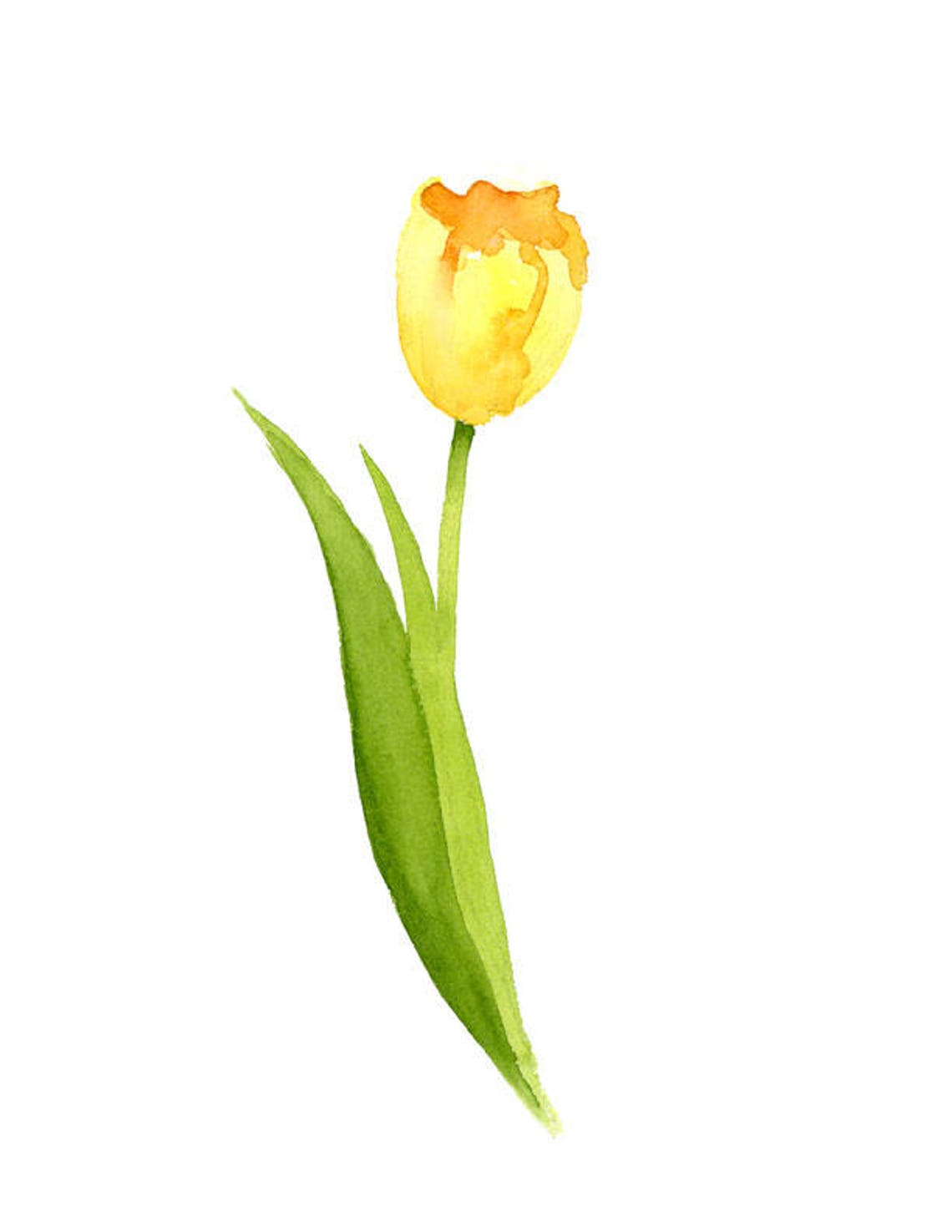 Yellow Tulip Art Prints Set of Three Yellow Tulips Wall - Etsy