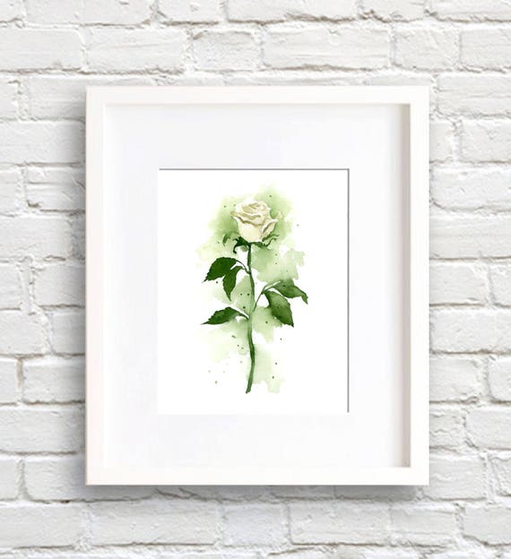 White Rose Flower White Rose Art Print Flower Wall Decor | Etsy