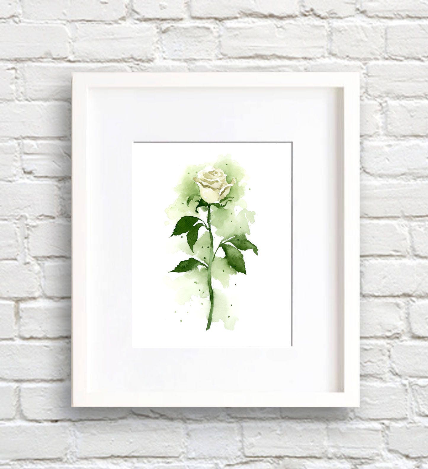White Rose Flower White Rose Art Print Flower Wall Decor - Etsy