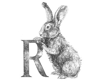 R is for Rabbit | Etsy