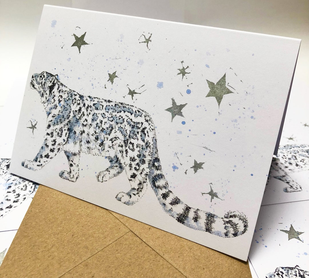 Silver Snow Leopard Stars Card - Packs - Etsy