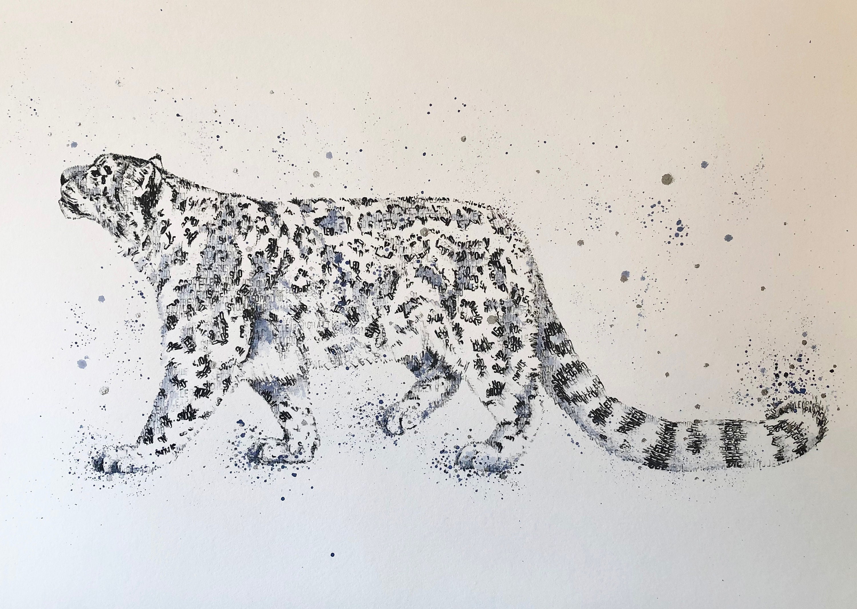 High Altitude Acrobat - Snow Leopard Type/letter Stamp Print - Etsy