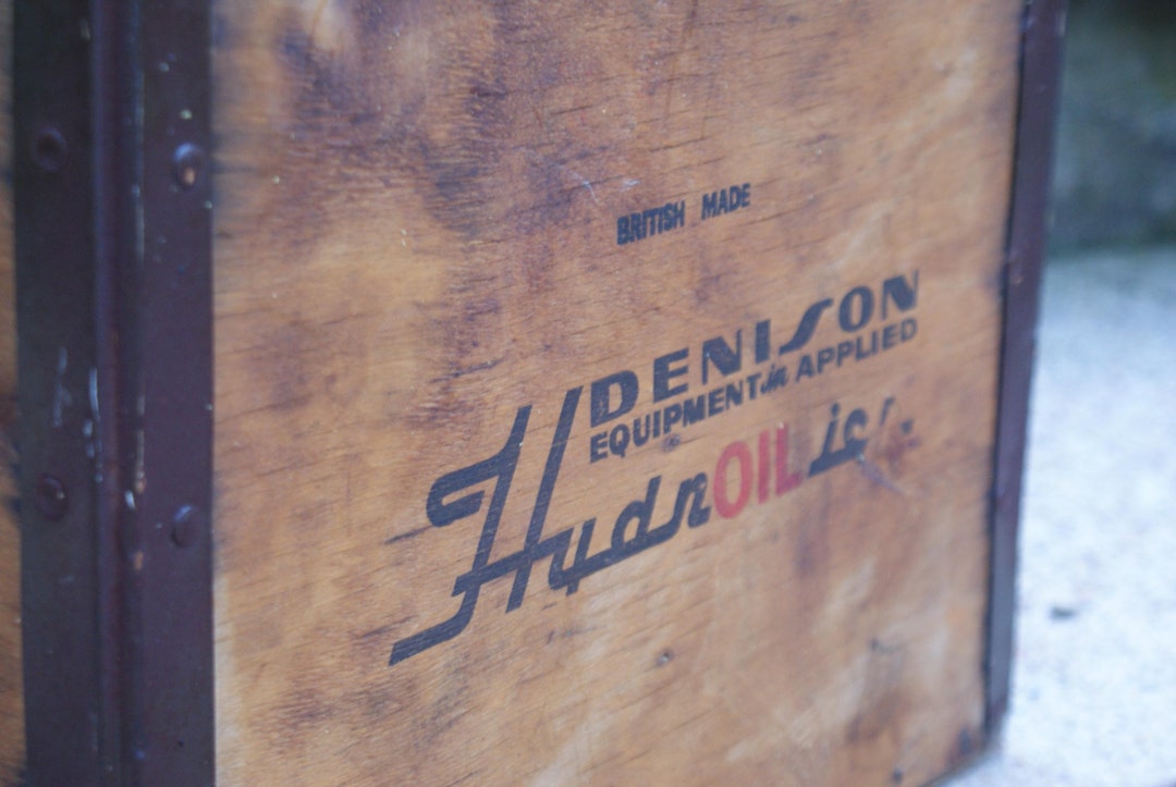 Vintage Industrial Oil Crate - Etsy