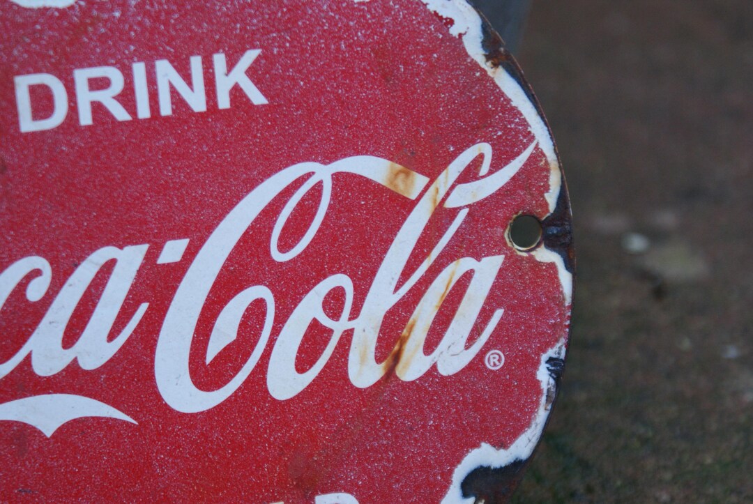 Small Enamel 'coca-cola' Sign - Etsy
