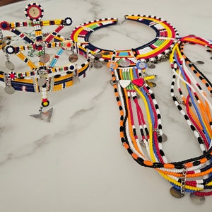 Maasai Wedding Necklace Set, Kenyan Made Jewelry, African Beaded ...