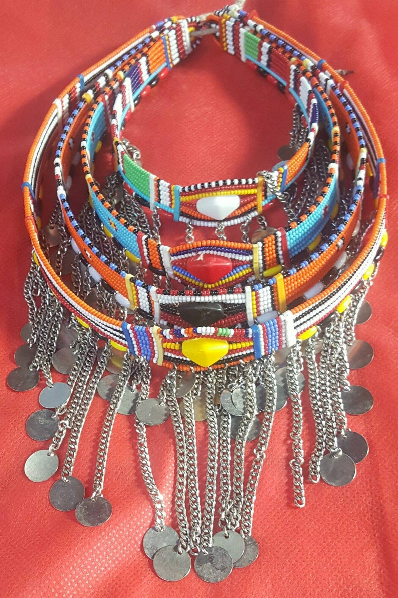 African Necklace Sets Maasai Jewelry Set Maasai Necklaces Etsy