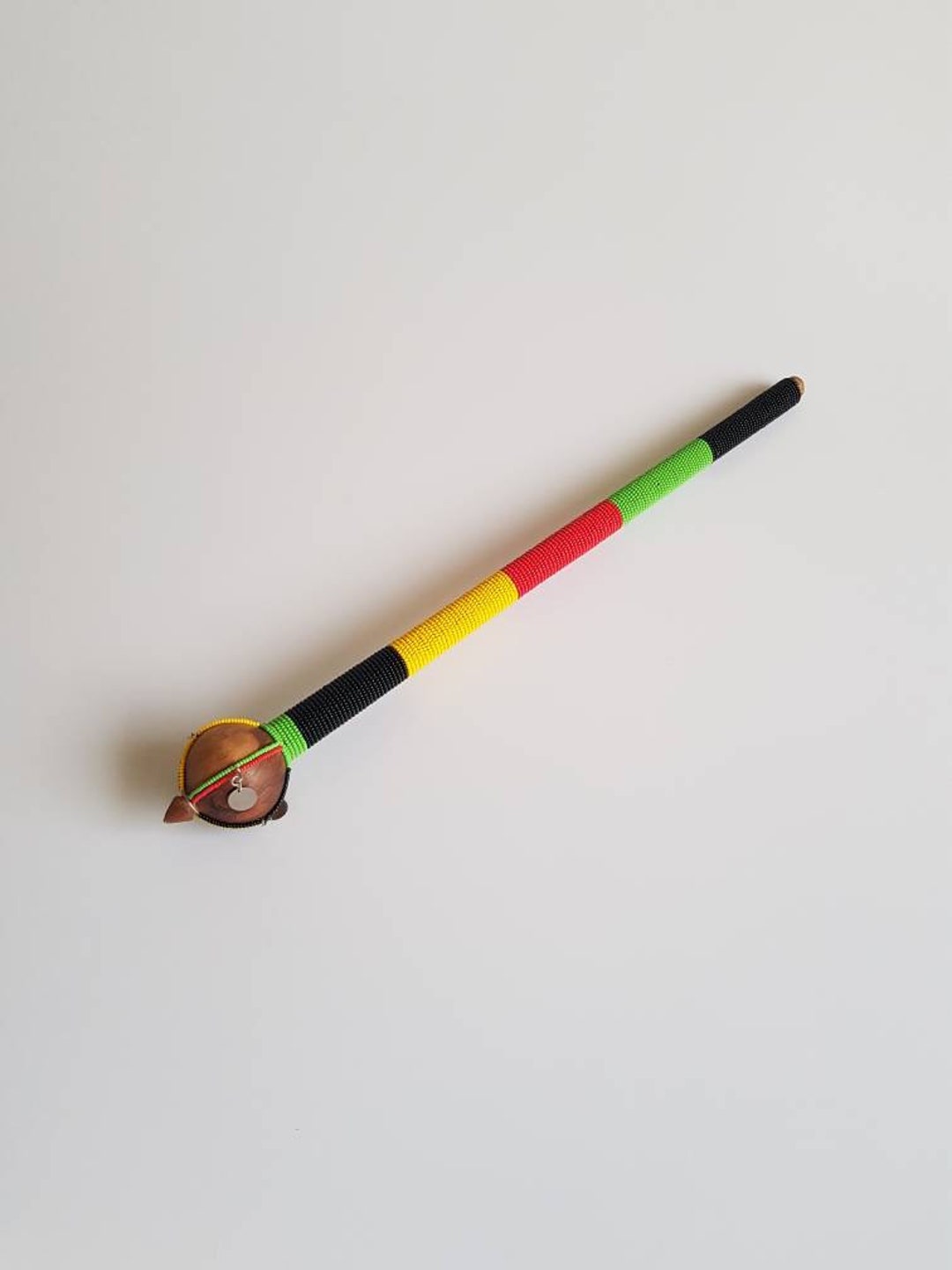 Rasta Color Maasai Rungu, Maasai Tribe Stick, Short Walking Stick ...