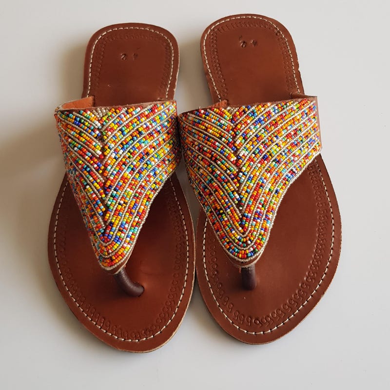 African Beaded Sandal - Etsy