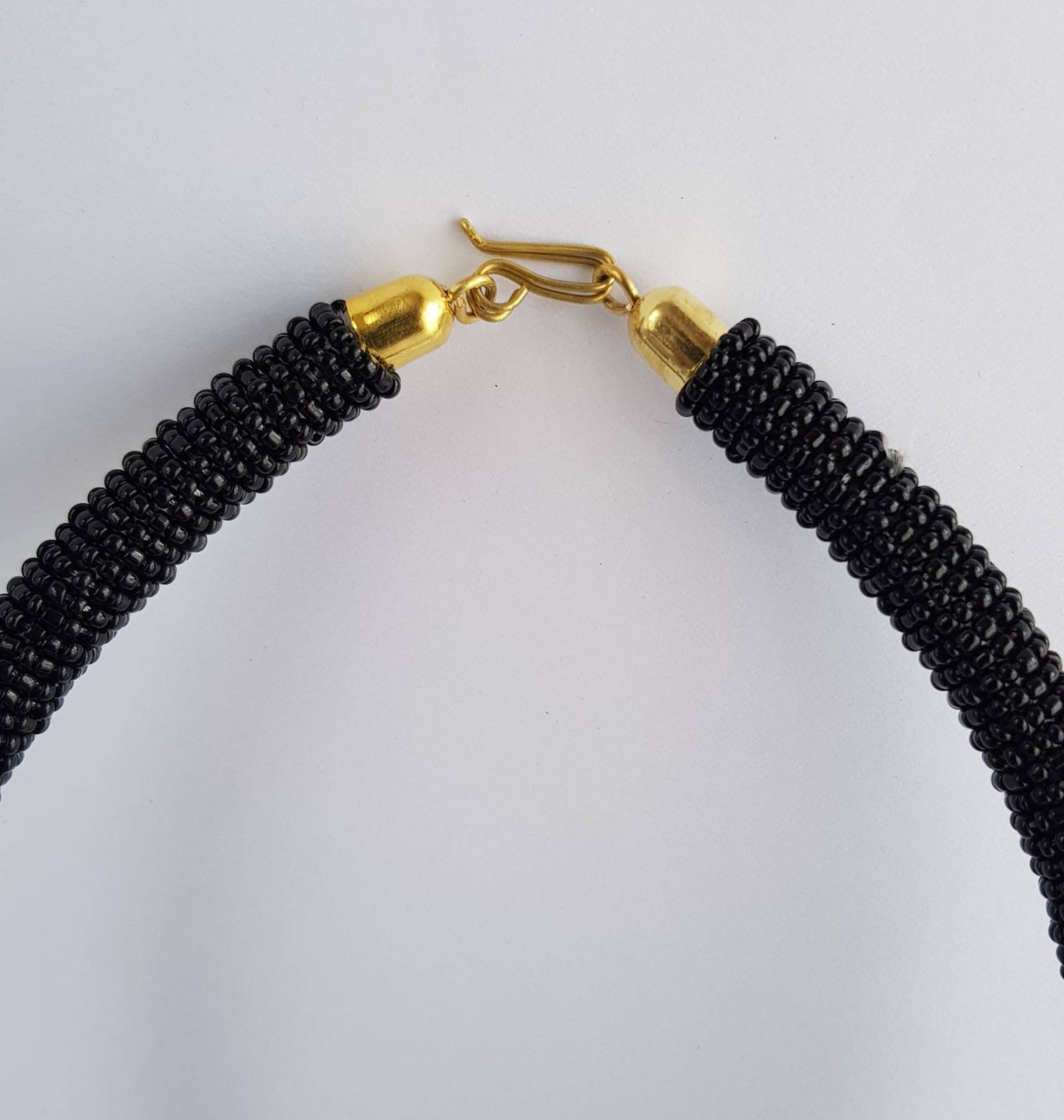 Black Beaded Necklace Long Statement Necklace African Bead - Etsy