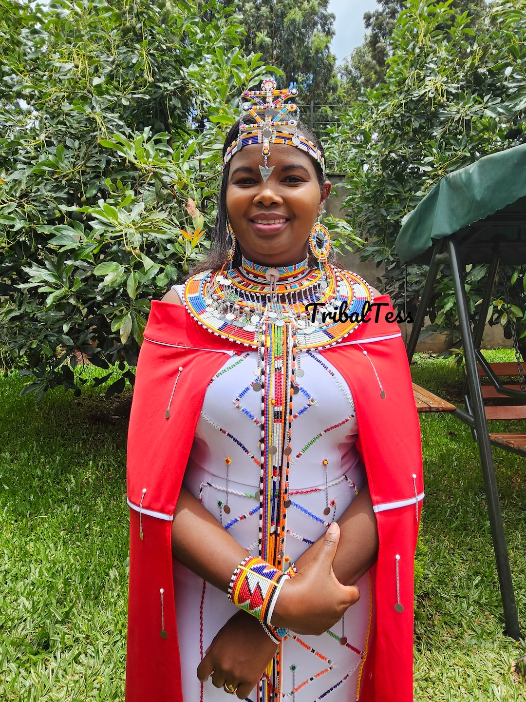 Maasai Wedding Necklace Set, Kenyan Made Jewelry, African Beaded ...