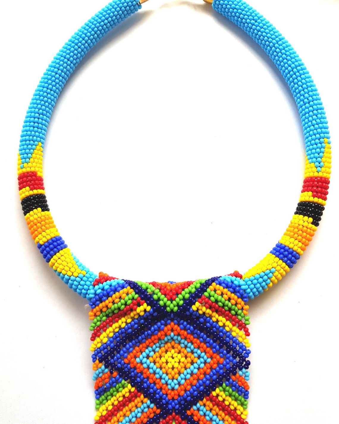 Zulu Beaded Necklace African Necklaces Long Pendant - Etsy