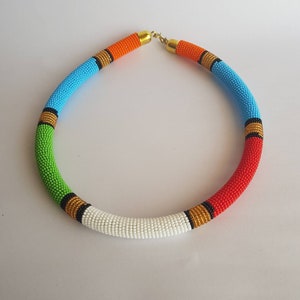 Beaded Necklace, Beaded Head Jewelry, Head Necklace, Colorful Bead ...