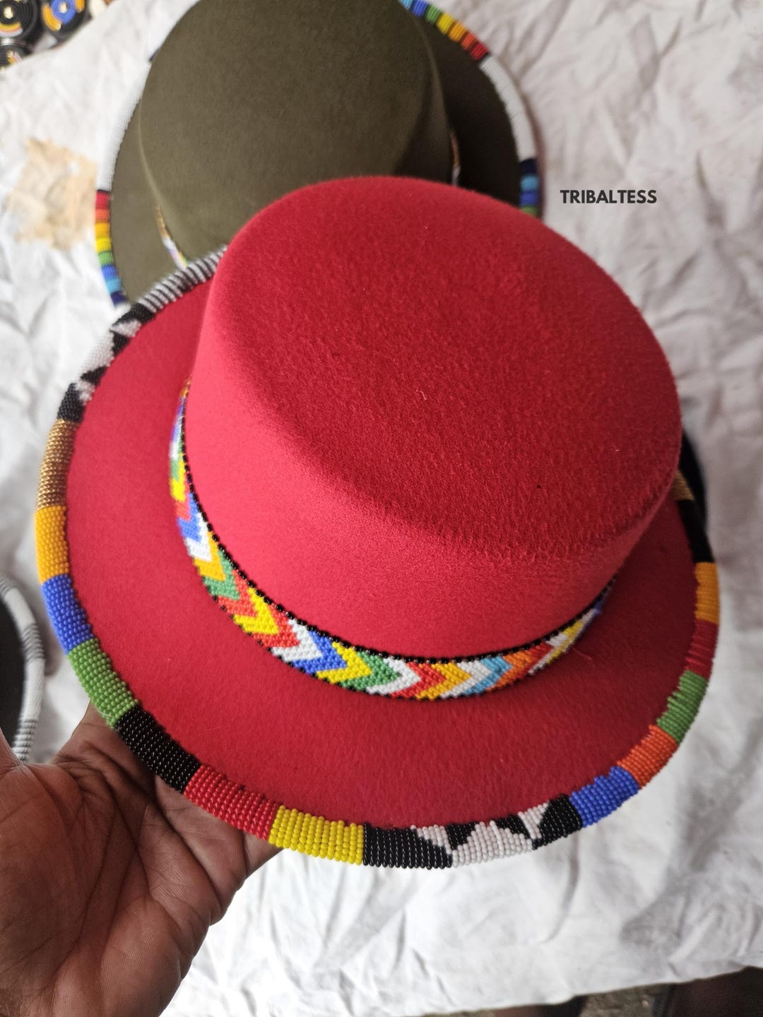 Red Fedora Hat, Beaded Fedora Hats, Unisex Fedora Hats, Colorful ...