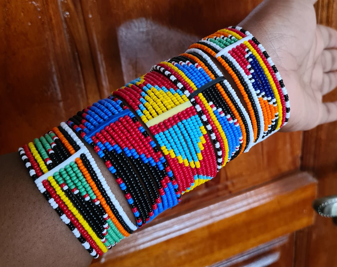 Maasai Beaded Bracelet Set , Colorful Maasai Bangles , African Maasai Bracelets, Wholesale ...
