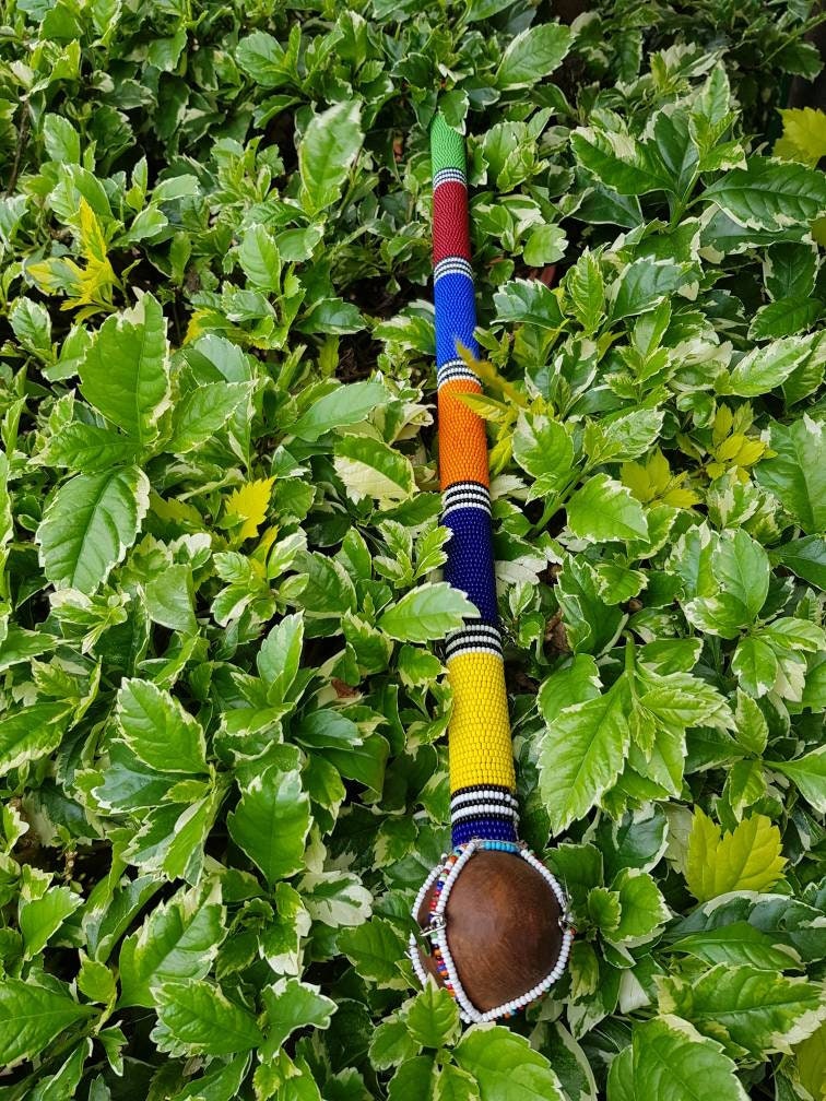 Maasai walking stick Beaded talking stick Maasai rungu | Etsy