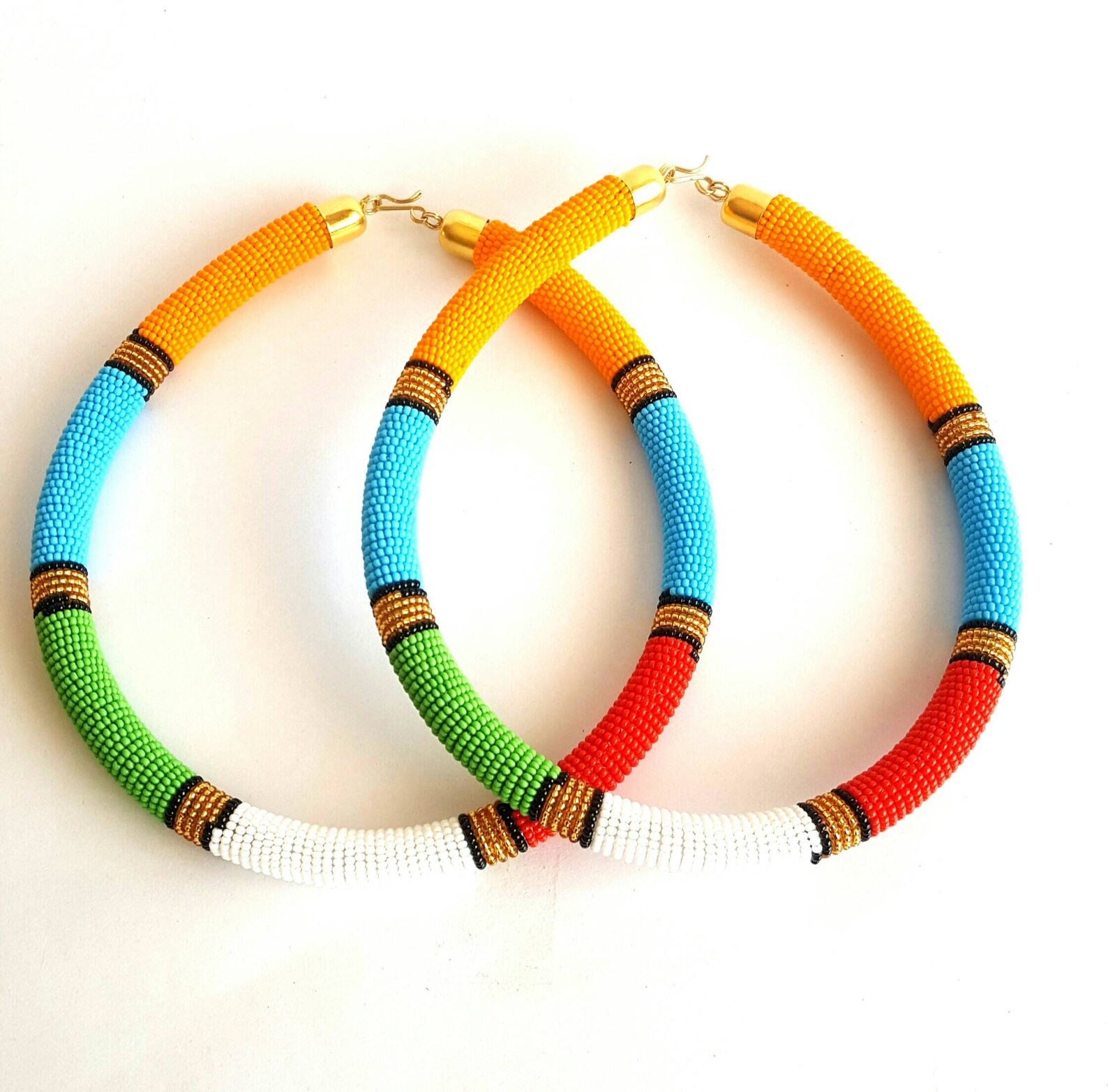 Beaded Necklace Beaded Head Jewelry Head Necklace Colorful - Etsy