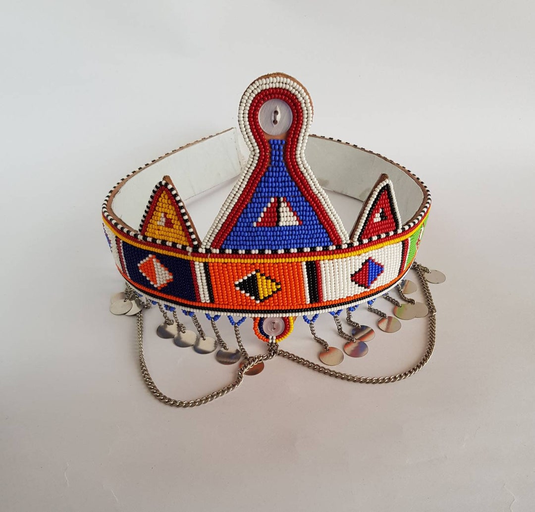 African Maasai Crown Jewelry , Beaded Head Crown , Maasai Wedding ...