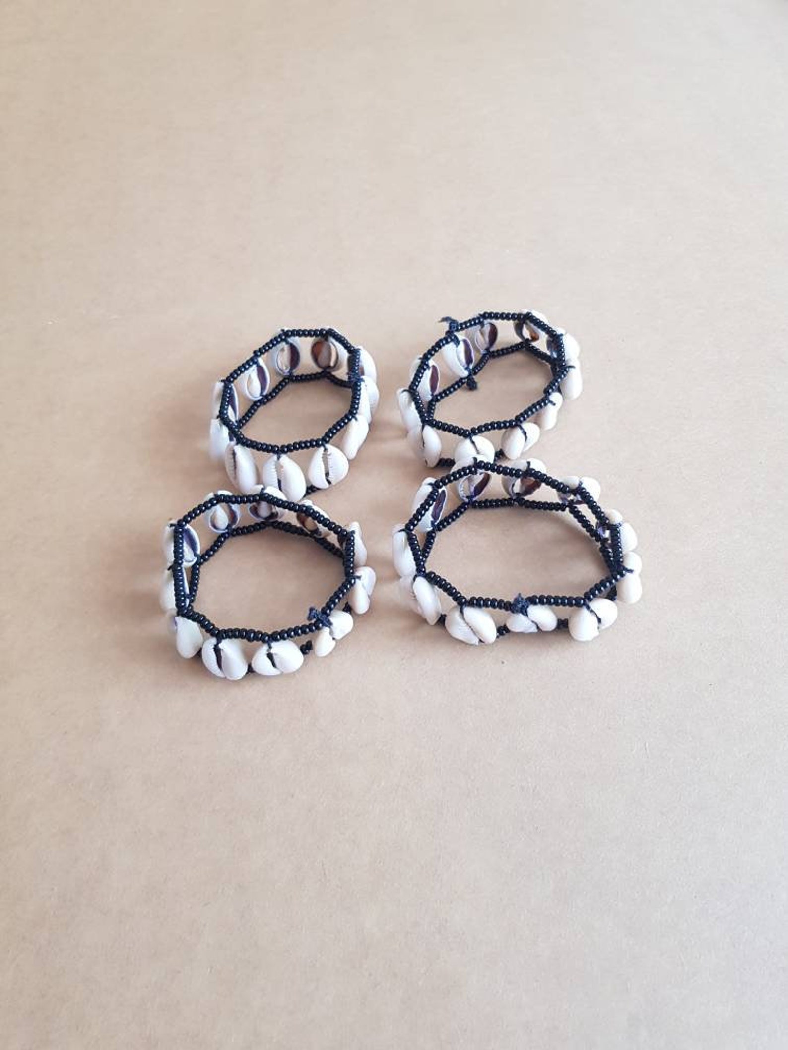 4 Cowrie Shell Bracelets Shell Bracelet Kenyan Bracelets | Etsy