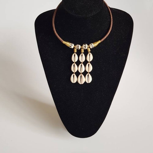 African Cowrie Shell Necklace Beaded Shell Necklace Women - Etsy