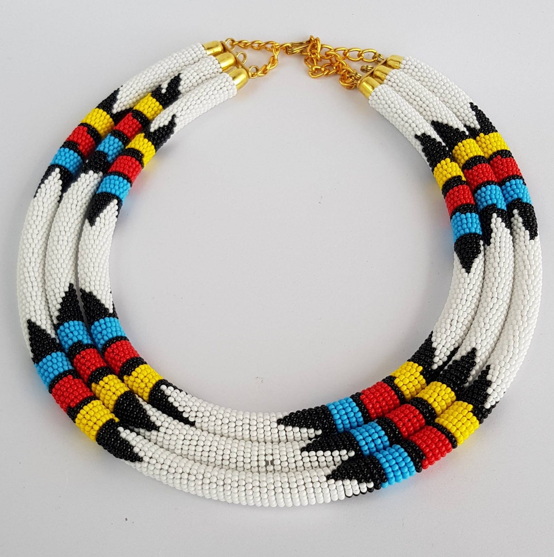 African Beaded Necklace Maasai Beaded Necklace Multistrand - Etsy